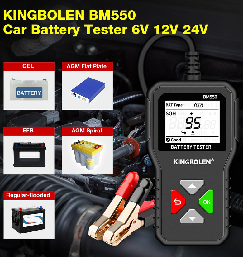 Kingbolen BM550 Car Electric Vehicle 6V 12V 24V Multi-Function Intelli ...