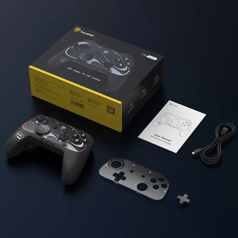 EasySMX S10 Wired bluetooth Gamepad TMR Joystick RGB Controller Compat ...