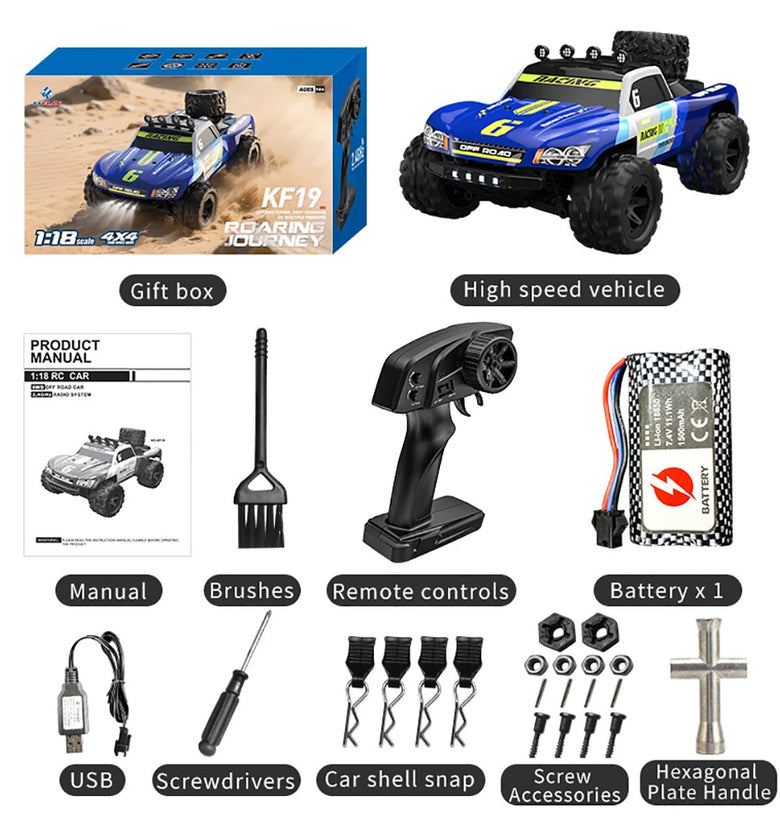 KF PLAN KF19 1/18 2.4G 4WD Brushless High Speed RC Car Vehicle Models ...