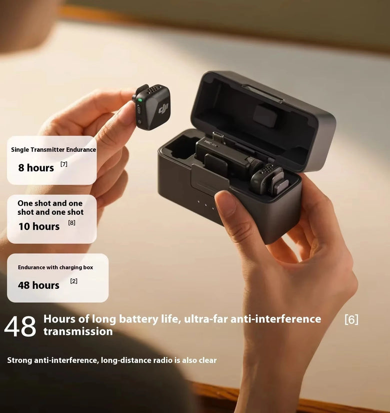 DJI Mic Mini Wireless Lavalier Microphone with Dual-level Noise Reduct ...