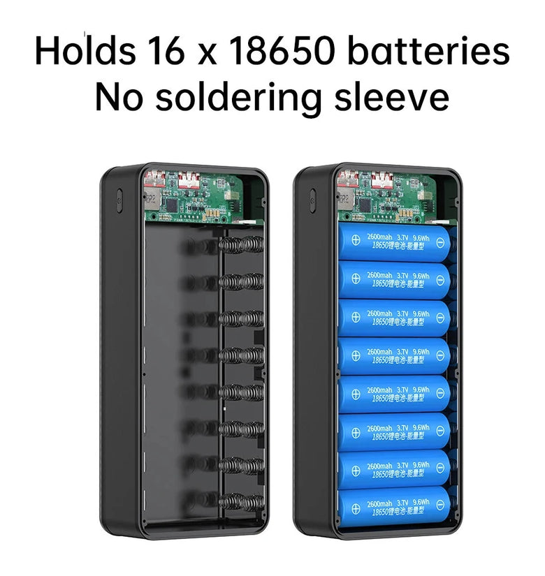 DIY Battery Holder Box 16*18650 22.5W+15W 20000mAh Power Bank Case Sto ...