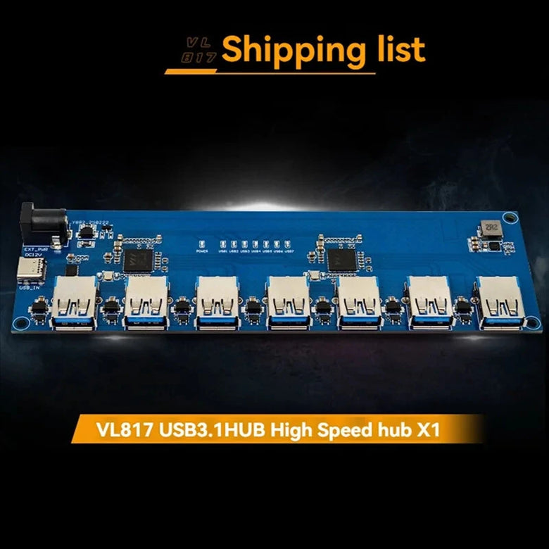 VL817 USB 3.1 Hub Module High Speed 7 Port USB Hub Type C 5Gbps Extern ...