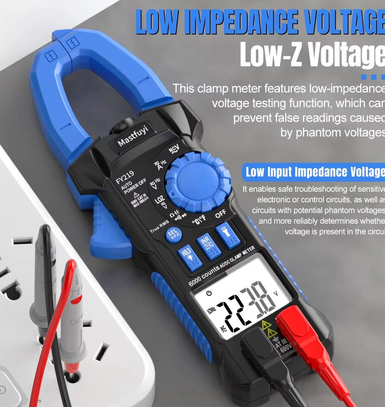 FUYI FY219 Digital Clamp Meter True RMS Multimeter 600A AC DC Current ...