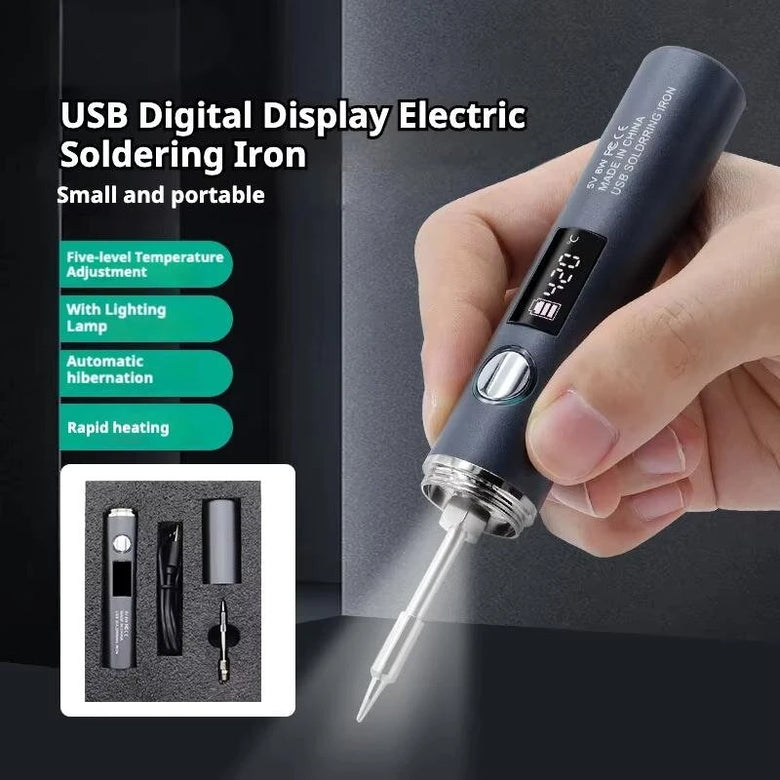 USB Soldering Iron Wireless Rechargeable Fast Heating Type-C Interface ...