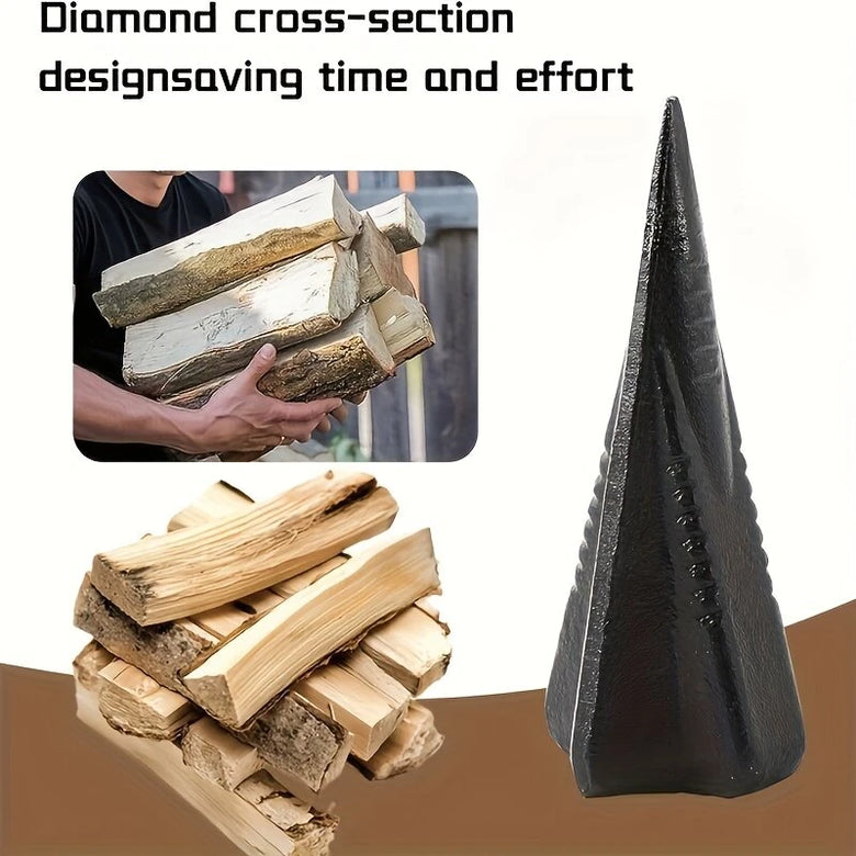 Manual Splitting Wedge Steel Diamond Shape 4 Way Log Splitter High Str ...